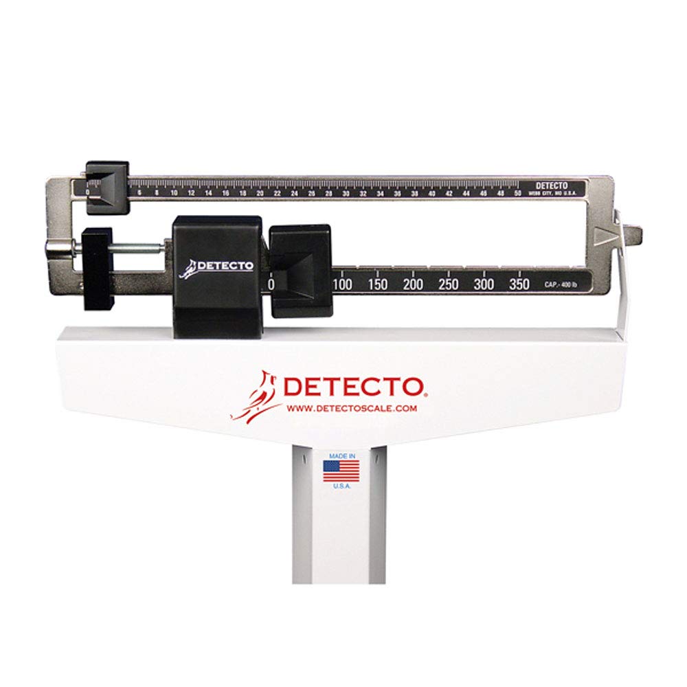 Detecto 437 Mechanical Physician Scale Without Height Rod - Die-Cast Beam with Black Aluminum Insert - Rigid Construction with Precise Results, Eye-Level Display - 450Lbs x 4 oz Capacity