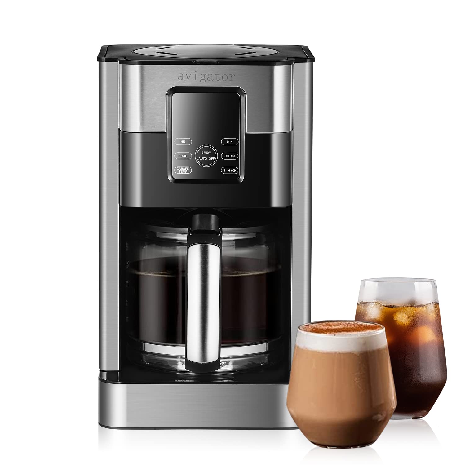 avigator Coffee Maker, 12-Cup Drip Coffee Machine with Classic and Rich Brews, 24H Promgrammable Timer, 3-Mode Keep Warm, 12-hole Showerhead System (CM1706)