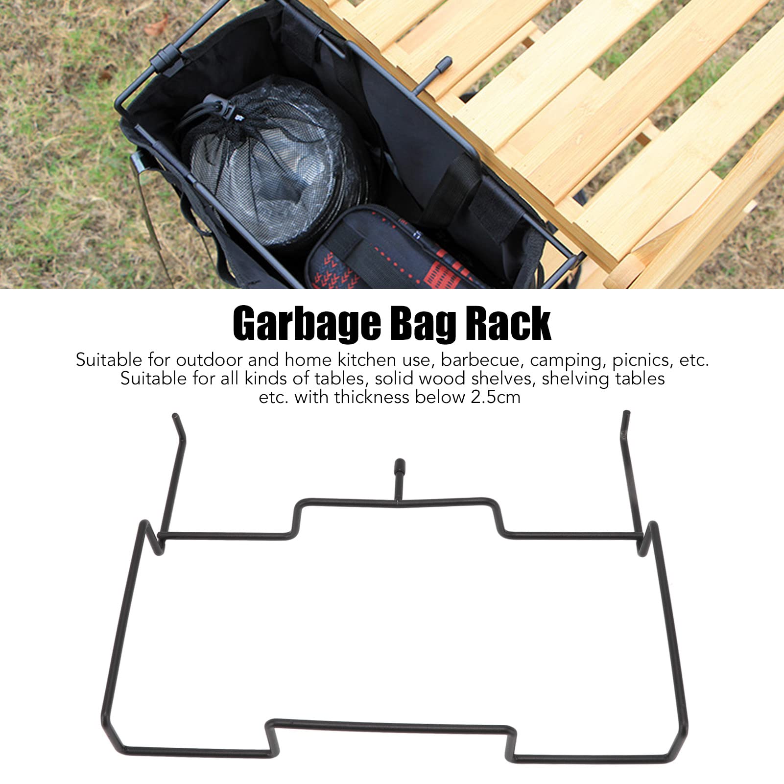 Milltrip Trash Bag Table Holder, Portable Hanging Trash Bag Rack Tabletop Mount Trash Can Bracket Dustbin Cage Garbage Kitchen Plastic Bag Holder Table Rack for Indoor/Outdoor Camping, Picnics,Parties