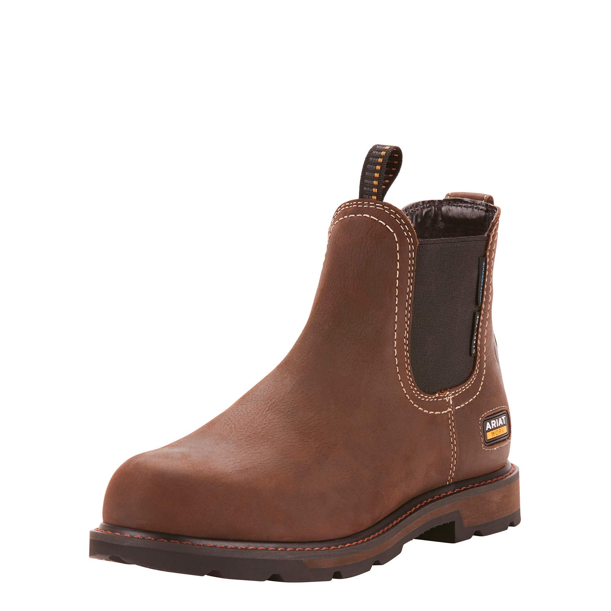 Ariat Mens Groundbreaker Chelsea Waterproof Steel Toe Work Boot Dark Brown 8.5 Wide