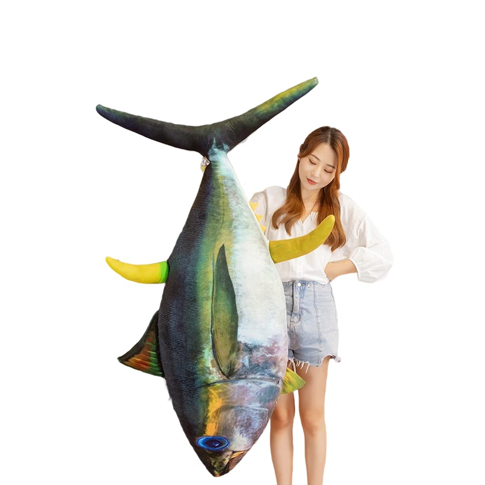 TONGMAN 20” Realistic Tuna Fish Plush Toy, Super Soft Plush Dolls Stuffed Toys, Plush Toy Marine Animal Plush Toy Plush Doll Gift (Fish Shaped Pillow 20 Inches)
