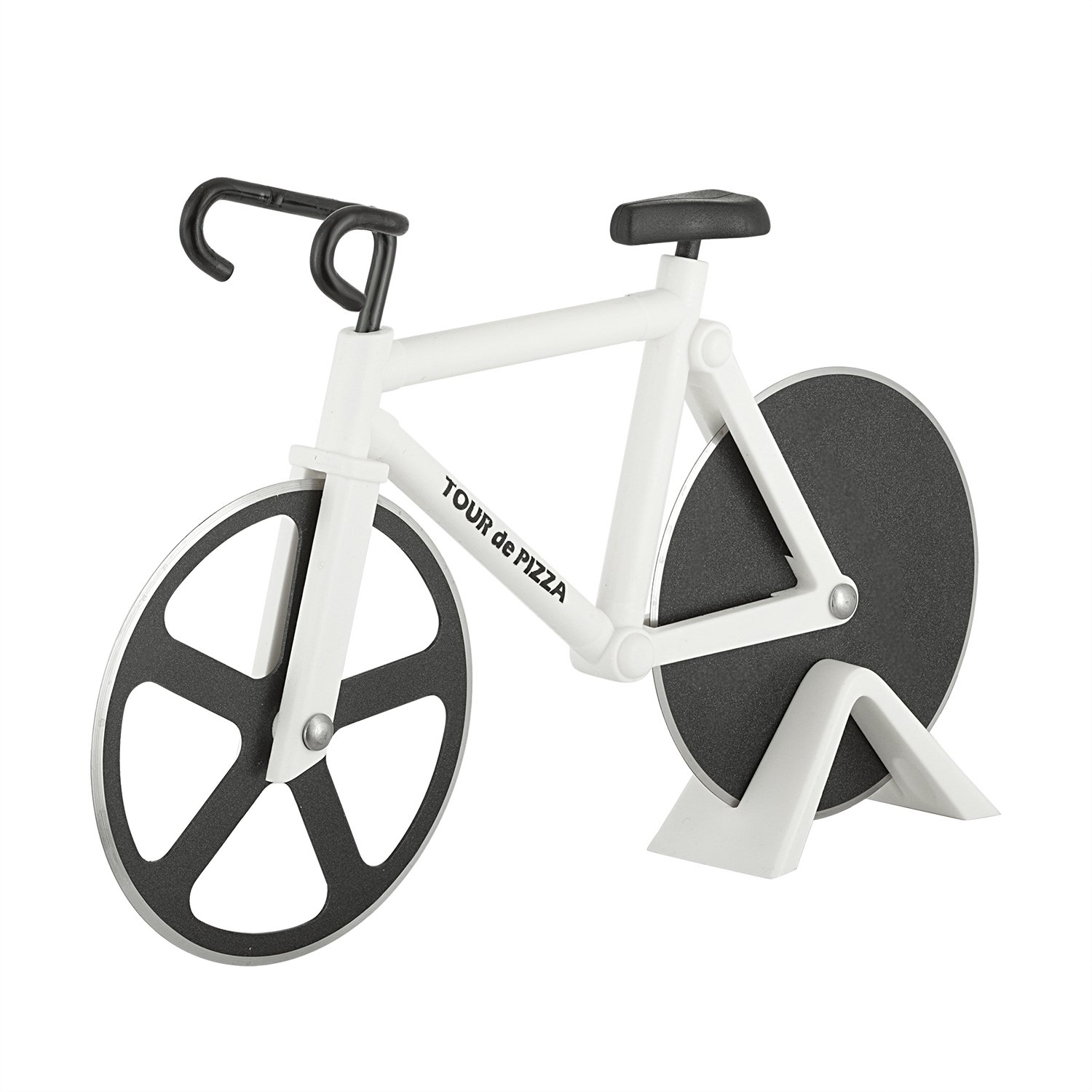 Bicycle Pizza Cutter - The Tour de Pizza Bicycle Pizza Cutter has Dual Stainless Steel Pizza Cutter Wheels - White Elephant Gifts - Funny Gifts - Kitchen Gadgets