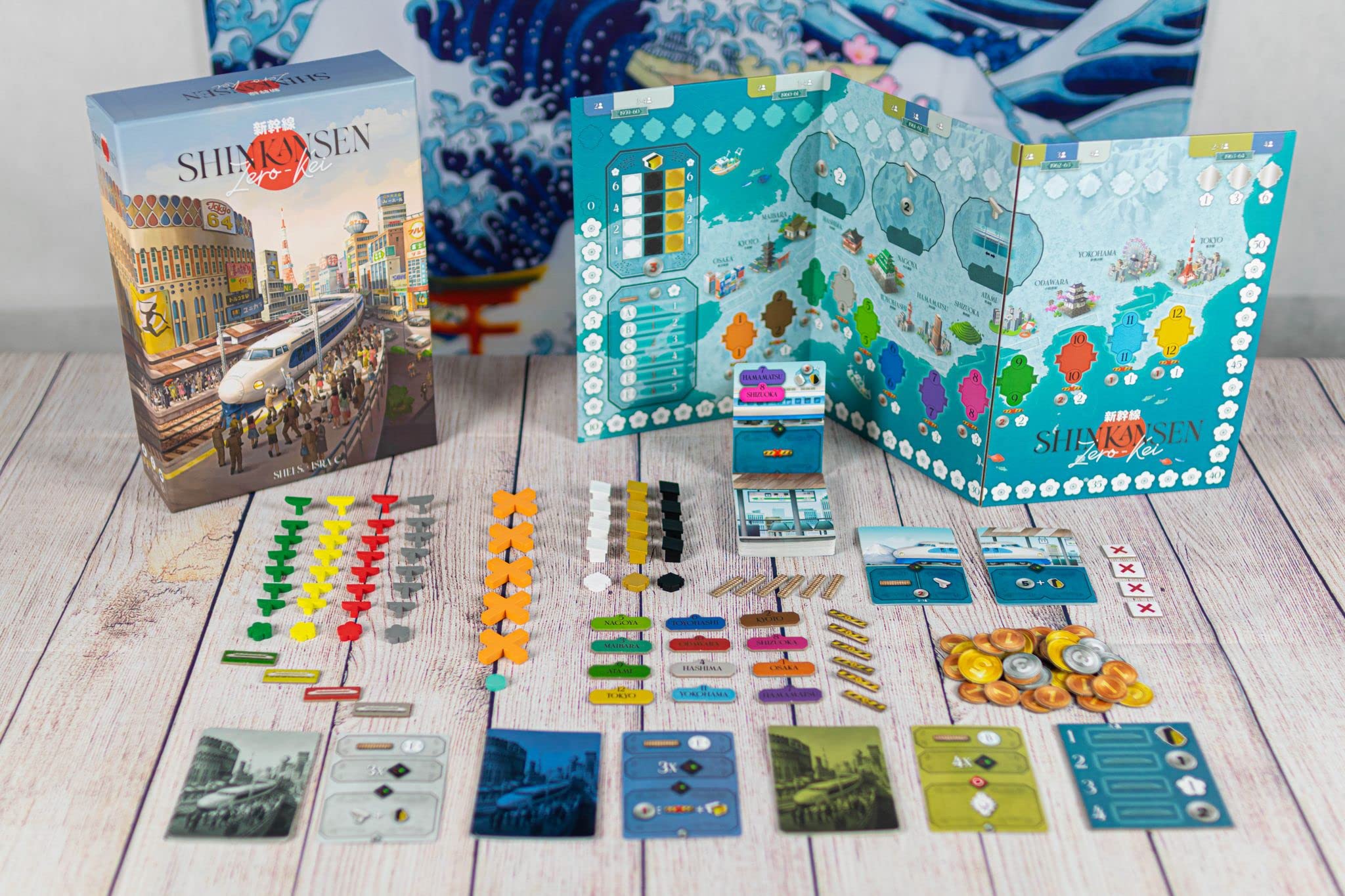 Shinkansen Zero-Kei Board Game - Strategy Game, Train Route Building Game, Fun Railroad Network Game for Kids and Adults, Ages 12+, 1-4 Players, 45-60 Minute Playtime, Made by Ludonova
