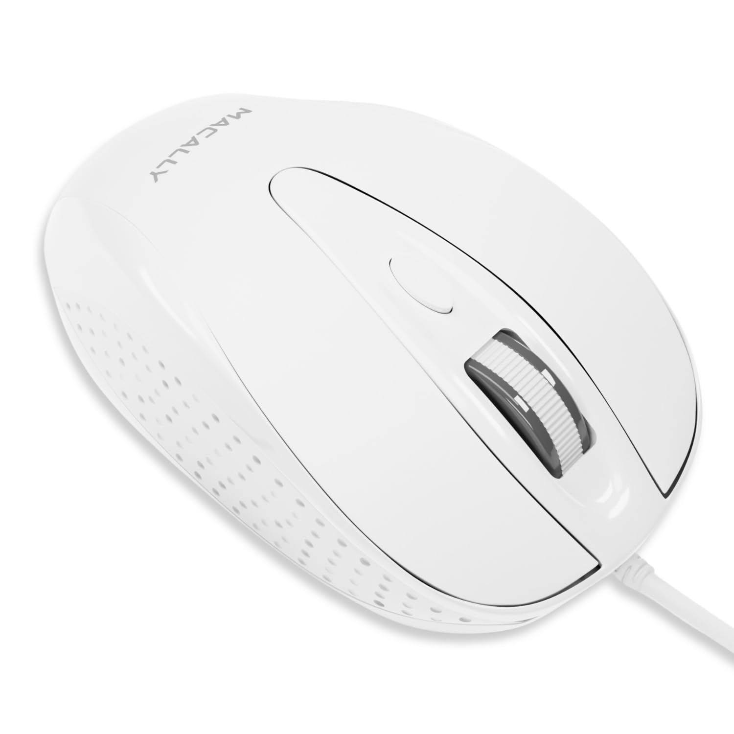 Macally USB Wired Mouse with 3 Button, Scroll Wheel, & 5 Foot Long Cord, USB Mouse for Laptop and Desktop, Computer Mouse Wired Compatible with Apple Macbook, iMac, Mac Mini, Windows PC, & Chromebook