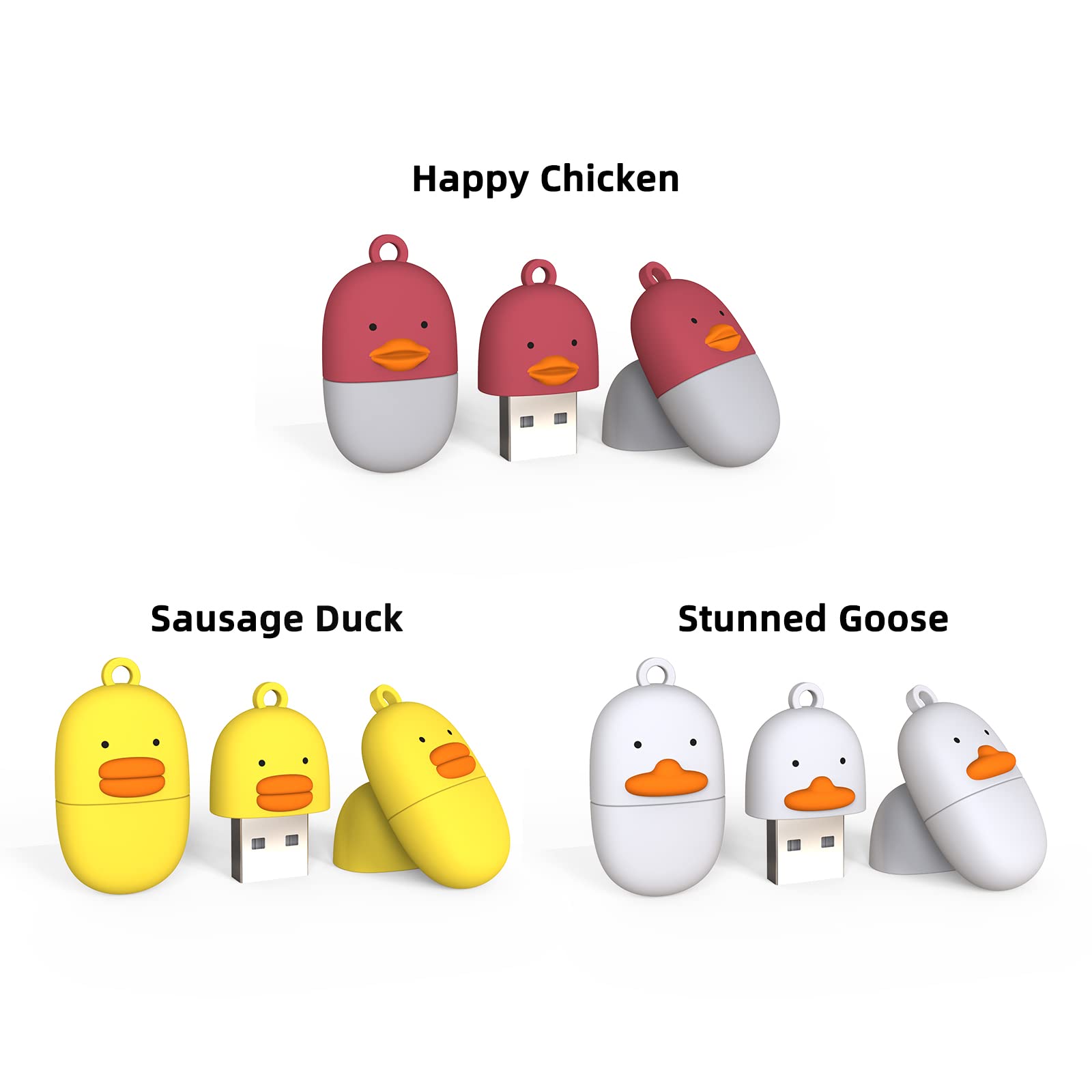 Bilious 128GB Flash Drive Animal Series Waterproof USB 3.0 Thumb Drive Cute Cartoon Memory Stick Small Size USB Drive Gift