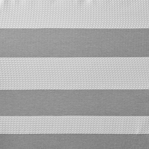 Madison Park Shower Curtain, Waffle Weave, Pieced Design Fabric Shower Curtain with 3M Scotchgard Moisture Management, Premium Spa Quality Modern Shower Curtains for Bathroom, Stall 54"x78" Grey