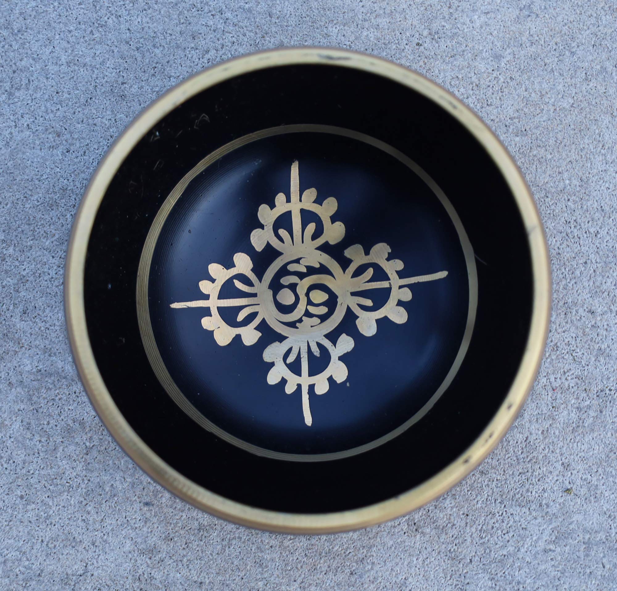 DharmaObjects ~ Tibetan 8 Lucky Symbols Singing Bowl Set ~ With Mallet, Brocade Cushion & Carry Bag ~ For Meditation, Chakra Healing, Prayer, Yoga