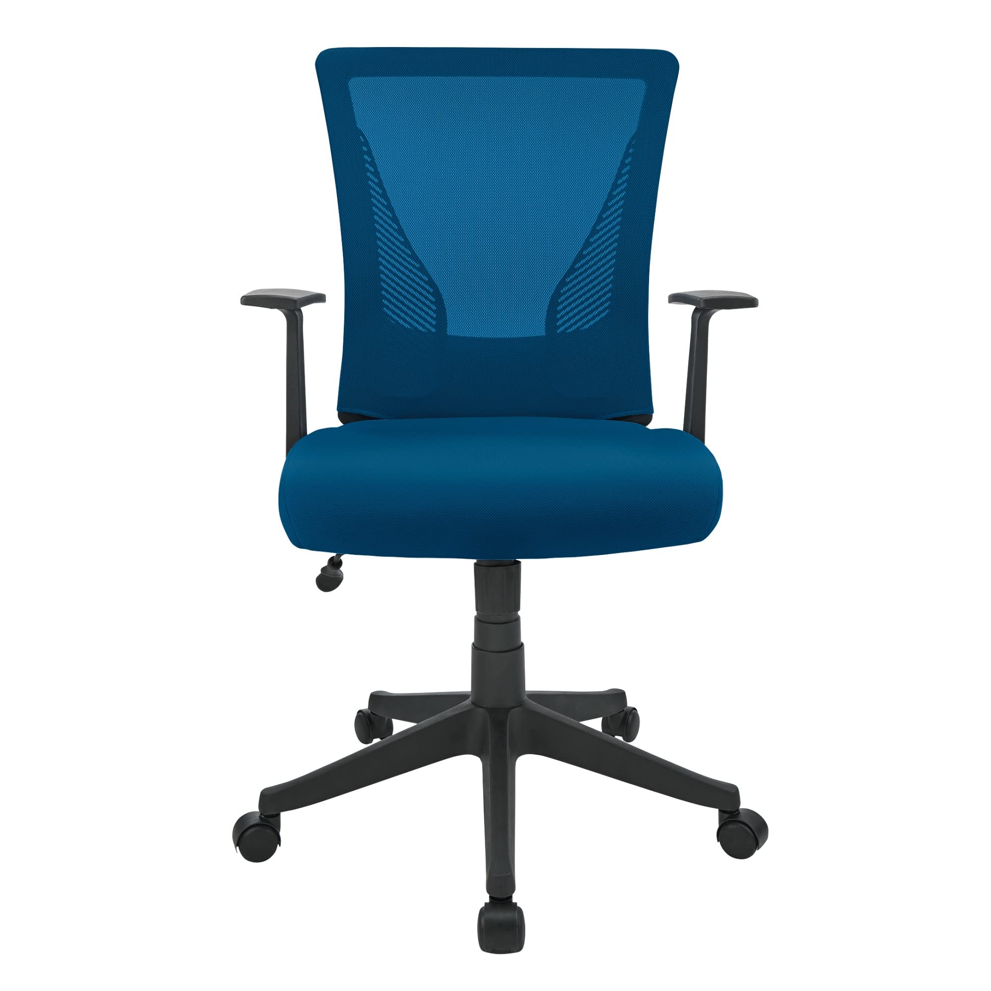 RealspaceĀ® Radley Mesh/Fabric Mid-Back Task Office Chair, Rich Blue, BIFMA Compliant