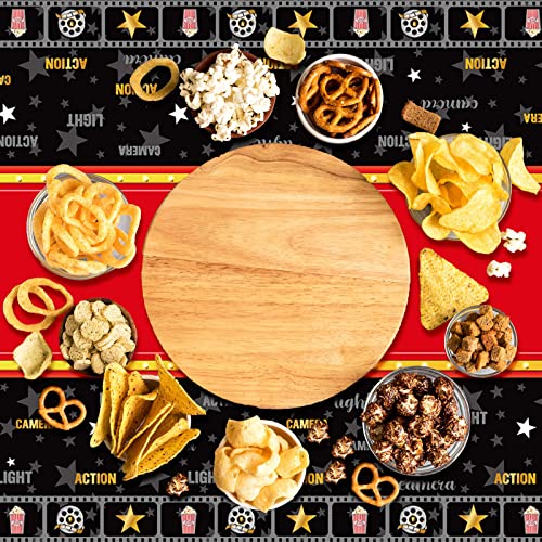 Movie Night Table Covers Waterproof Oil Proof Spill Proof Table Cloth Wipe Clean Table Cover Theme Rectangular Tablecloth for Party Decorations Movie Night Tableware, 51 x 87 Inch (1)