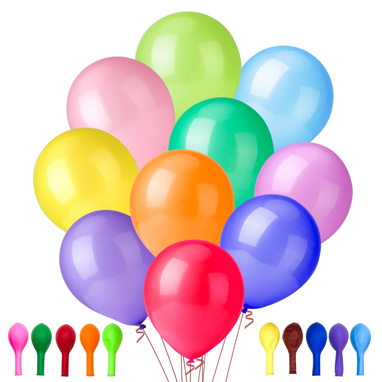 Yeunmu100 PCS Balloons Assorted Colors（Inside 10 Colors-10 Per Color), Thicken Balloons, 12 Inch Balloons Bulk, Suitable for Birthday, Family Party, Graduation, Wedding