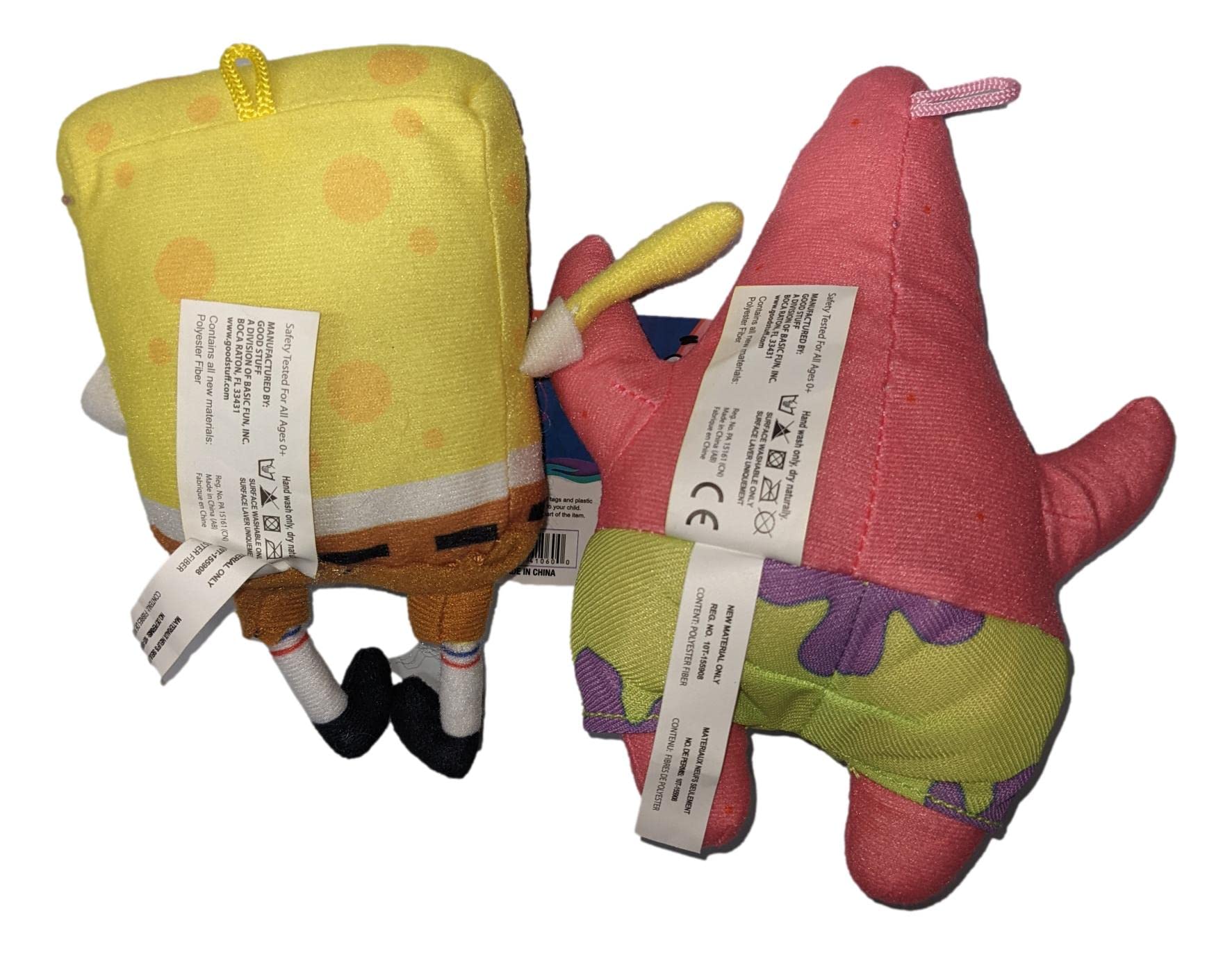 TBS Spongebob and Patrick Stuffed Figure Plush Doll Toy Set Gift Kids Boys Girls, 6.5 inches