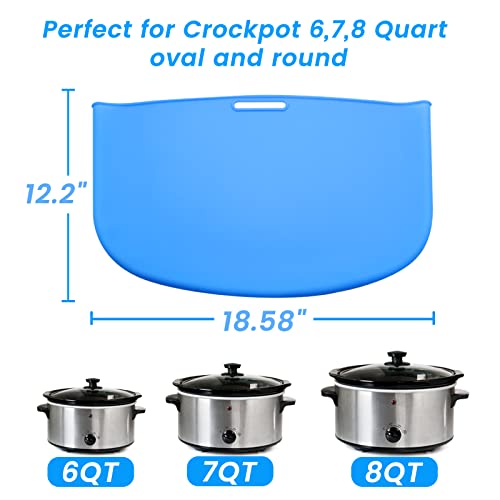 MQFORU Silicone Slow Cooker Liners fit Crockpot 6-8 Quart, 2 Pack Divider Silicone Liners for Crock Pot, BPA Free/Leakproof/Dishwasher Safe, for Most 6-8QT Oval Shape Cooking Liner