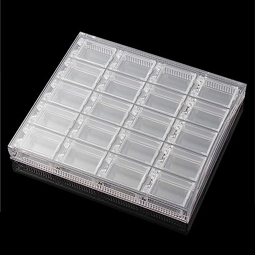 BELOWSYALER Storage Box,20 Grids Clear Storage Box for Jewelry Nail Rhinestone Beads Container Display Organizer Holder Multifunctional Boxes