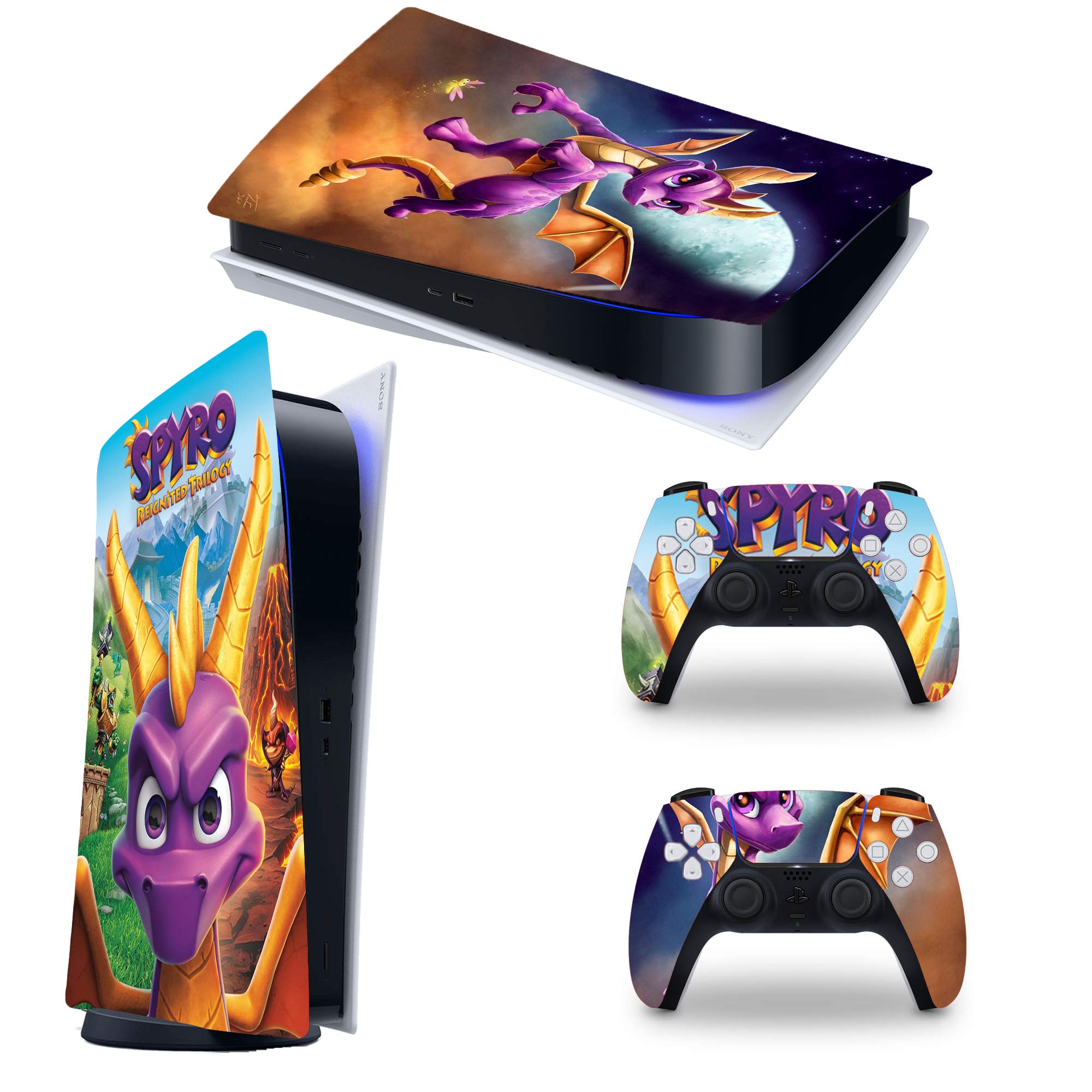 Ba Dragon Aventure PS5 Digital Edition Whole Body Vinyl Skin Sticker Decal Cover for Playstation 5 Digital Edition System Console and Controllers
