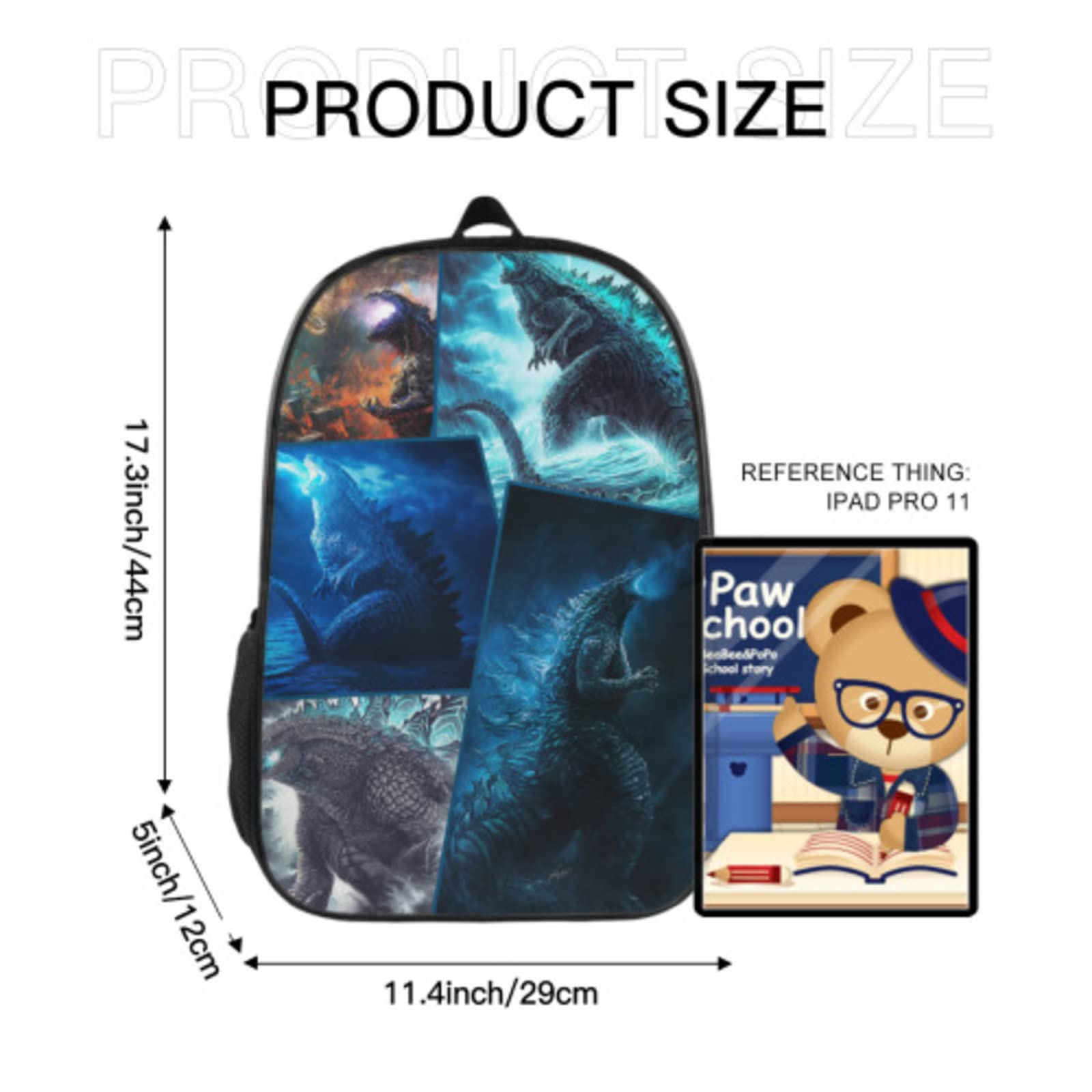 domiatty Personality Design Premium Material Durable 17" Lightweight Simple Backpack Boys Girls Shoulder Bags Large Capacity