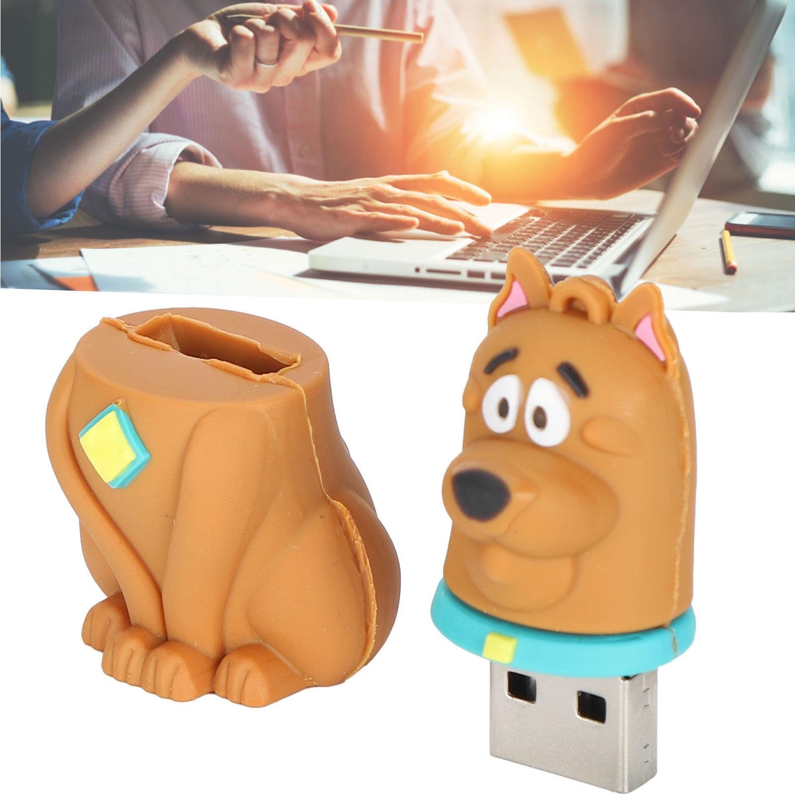 Cartoon Animal Dog USB Flash Drive, High Speed USB 2.0 Memory Thumb Stick U Disk Zip Drive Thumb Drive for School Kids and Students(128GB)