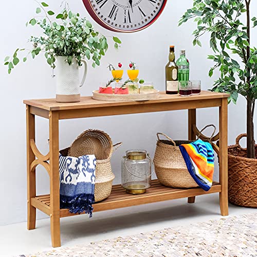 Cambridge Casual Indonesian Chester Patio Console Table, Natural Teak