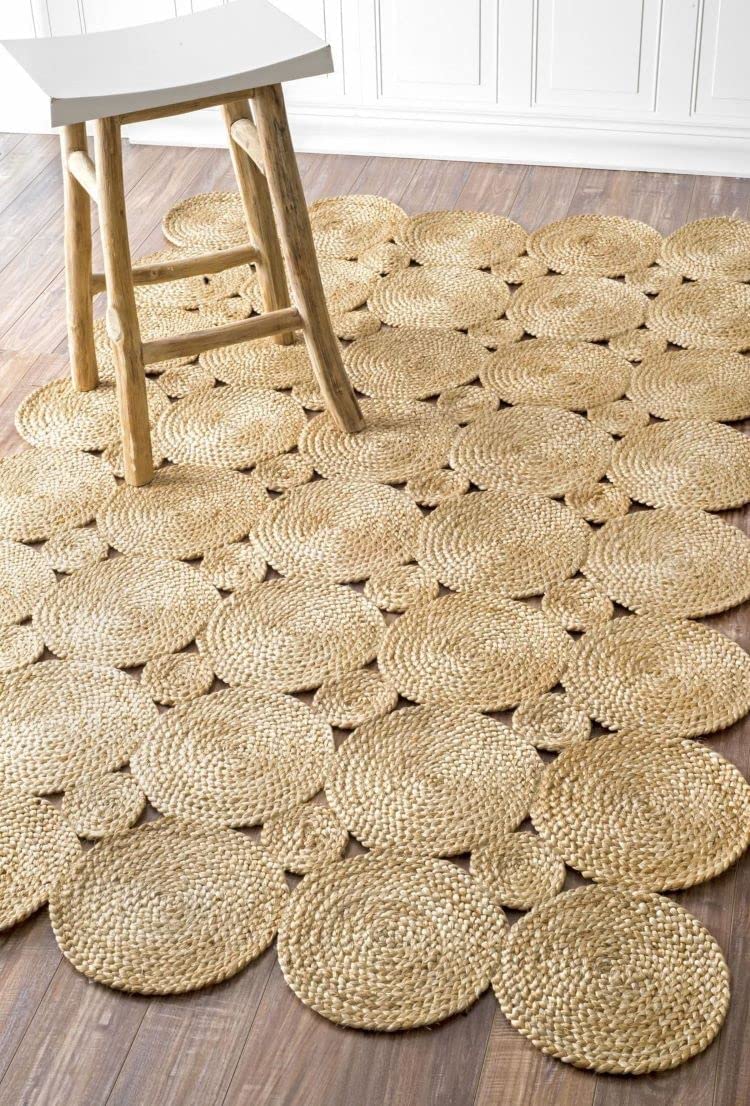 Arise Export Braided Rugs, Decorative Pattern Area Rug, Stain Resistant Natural Beige Floor, Entrance Farm House Rug, Natural Beige (2'X3' Feet)