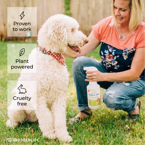 Wondercide - Flea, Tick & Mosquito Spray for Dogs, Cats, and Home - Flea and Tick Killer, Control, Prevention, Treatment - with Natural Essential Oils - Pet and Family Safe - Lemongrass 16 oz