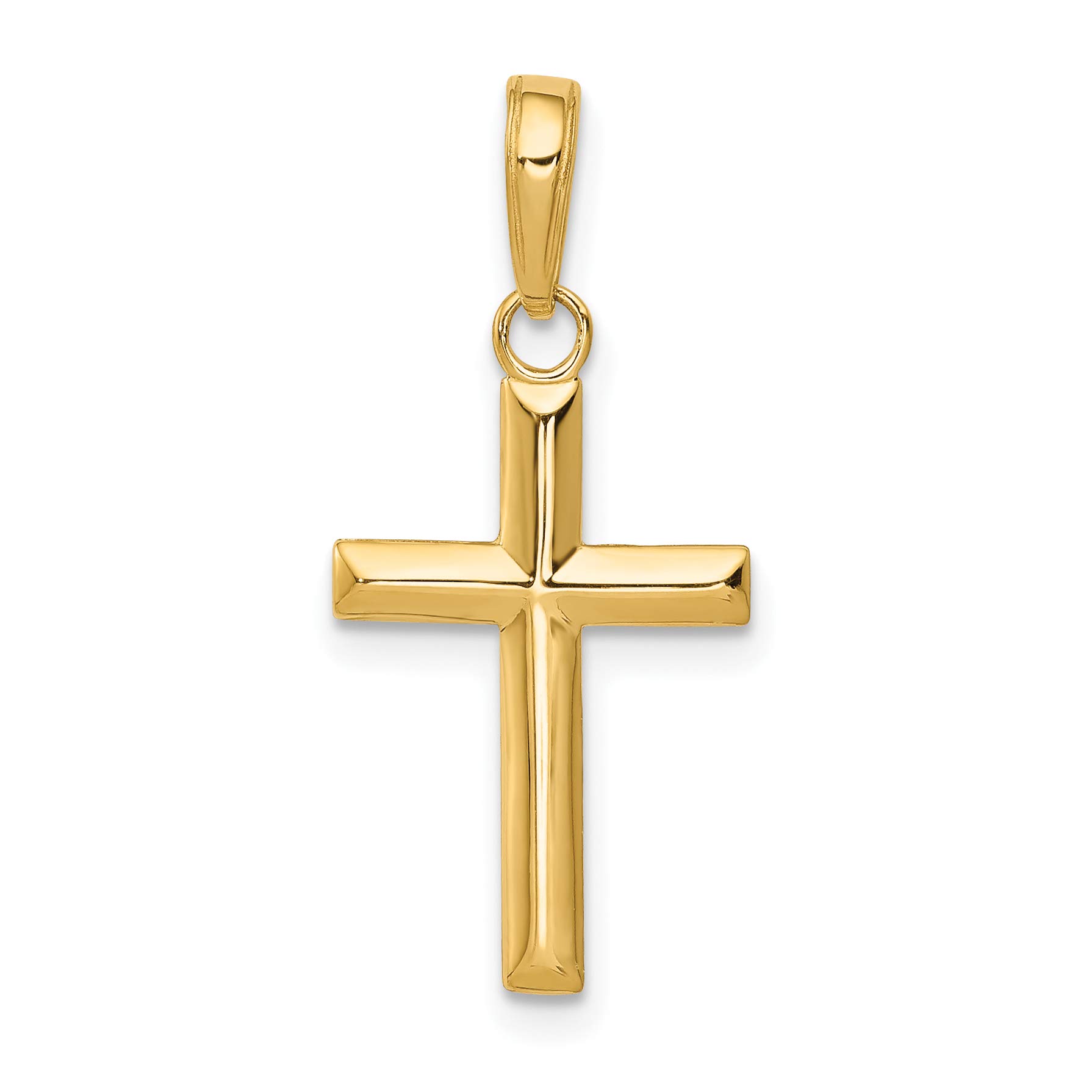 Avariah Solid 14k Yellow Gold Small Cross Pendant - 23mm