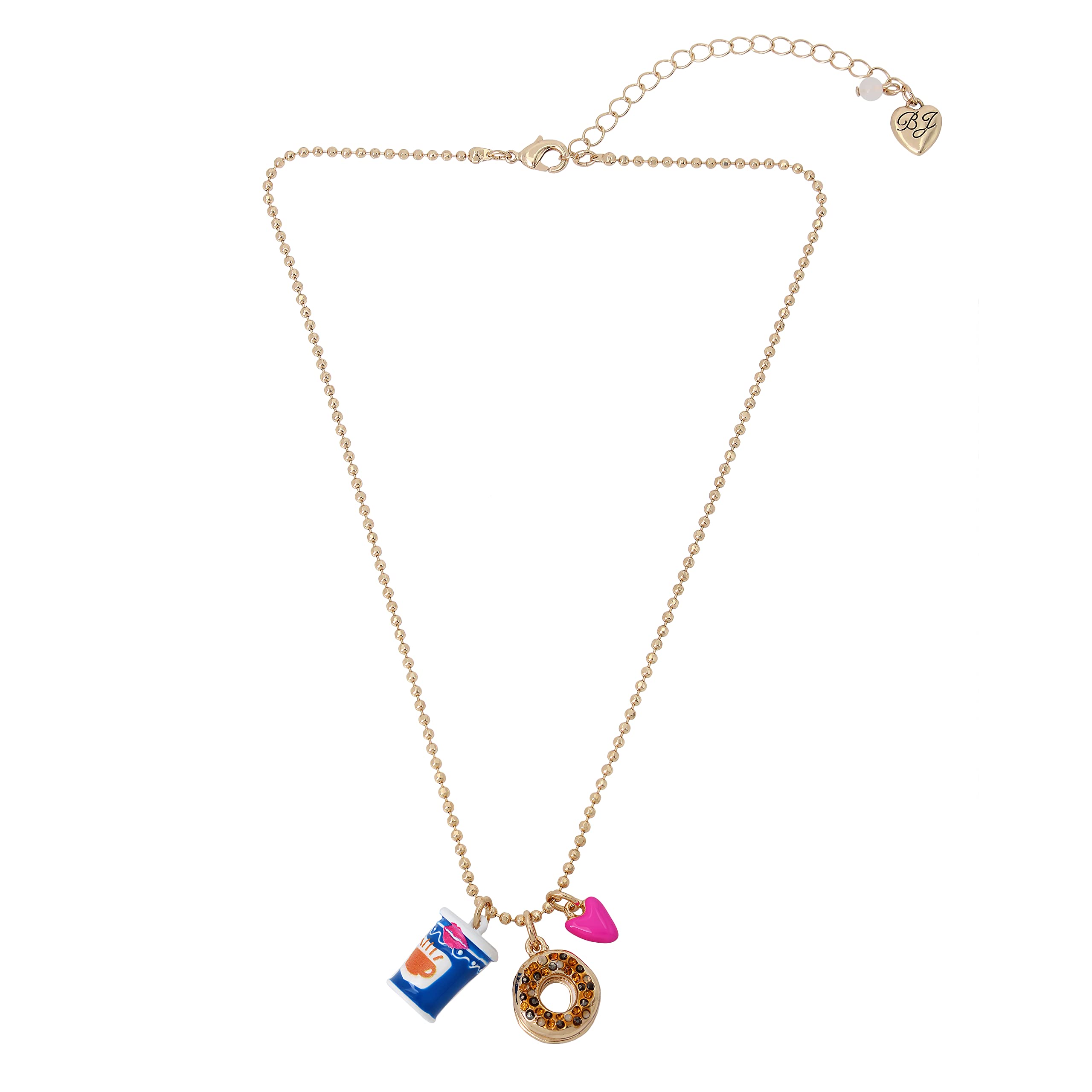 Betsey Johnson Coffee & Bagel Charm Pendant Necklace