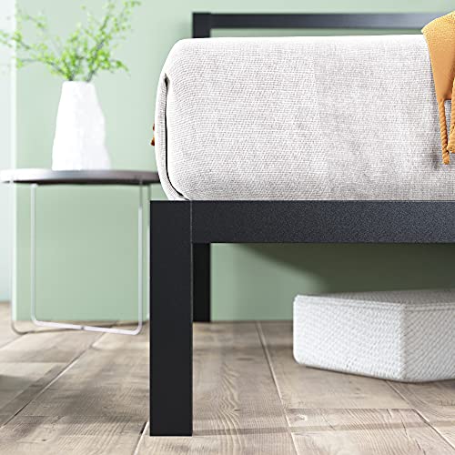 ZINUS Mia Metal Platform Bed Frame with Headboard / Wood Slat Support / No Box Spring Needed / Easy Assembly, King, Black