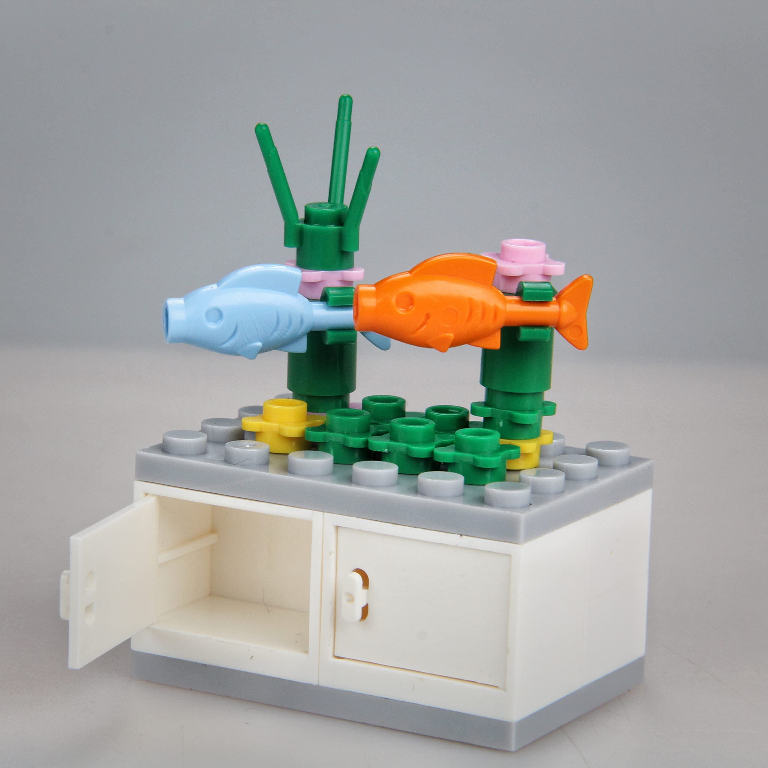 Fish Tank Building Kit, Junior Ideas Building Sets for Child, Toy Fish Tank Building Blocks Model, Creatvie MOC for Boys & Girls 6 7 8 9 10 11 12 Years Old (Small Fish Tanks)