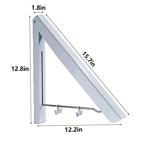 DOMWATER Retractable Clothes Rack - Wall Mounted Folding Clothes Hanger Drying Rack for Laundry Room Closet Storage Organization (2 Racks, White)