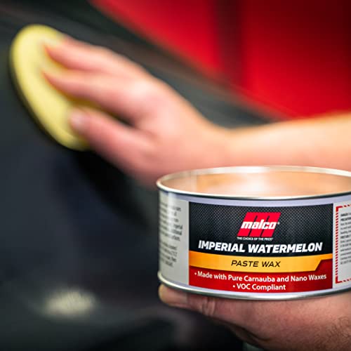 Malco VOC Compliant Imperial Paste Wax, Watermelon Scent β Creates High Gloss Finish/Provides Durable Protection/Premium Wax for Use on Fiberglass, Gel Coat and Painted Finishes / 14 Oz. (125214)