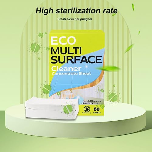 JSENA Floor Cleaner Sheets,60 Loads Multi Effect Floor Cleaning Slice, Mopping concentrated Floor Cleaning Sheets for Mopping Concentrated Multi-Surface Cleaner ,Non Stubborn Stains, Daily Cleaning,Easy Use, for RV, Space Saving, Mild Scent