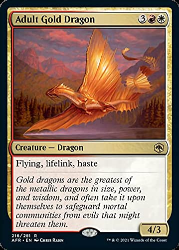 Magic: the Gathering - Adult Gold Dragon (216) - Adventures in The Forgotten Realms