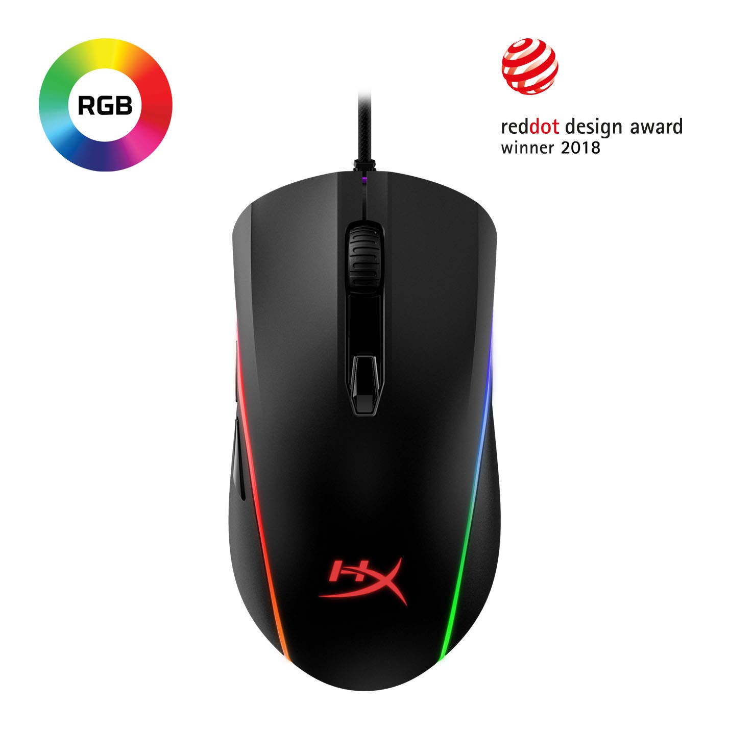 HyperX Cloud II - Gaming Headset, 7.1 Surround Sound, Memory Foam Ear Pads, Durable Aluminum Frame, Gun Metal and HyperX Pulsefire Surge - RGB Gaming Mouse, 360° RGB Light Effects, Macro Customization