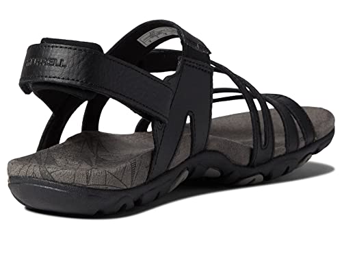 Merrell Sandspur Rose Convert Sandals for Women - Textile Lining with Slingback Design, Hook-Loop Closure, and Rubber OutsoleBlack 7 M