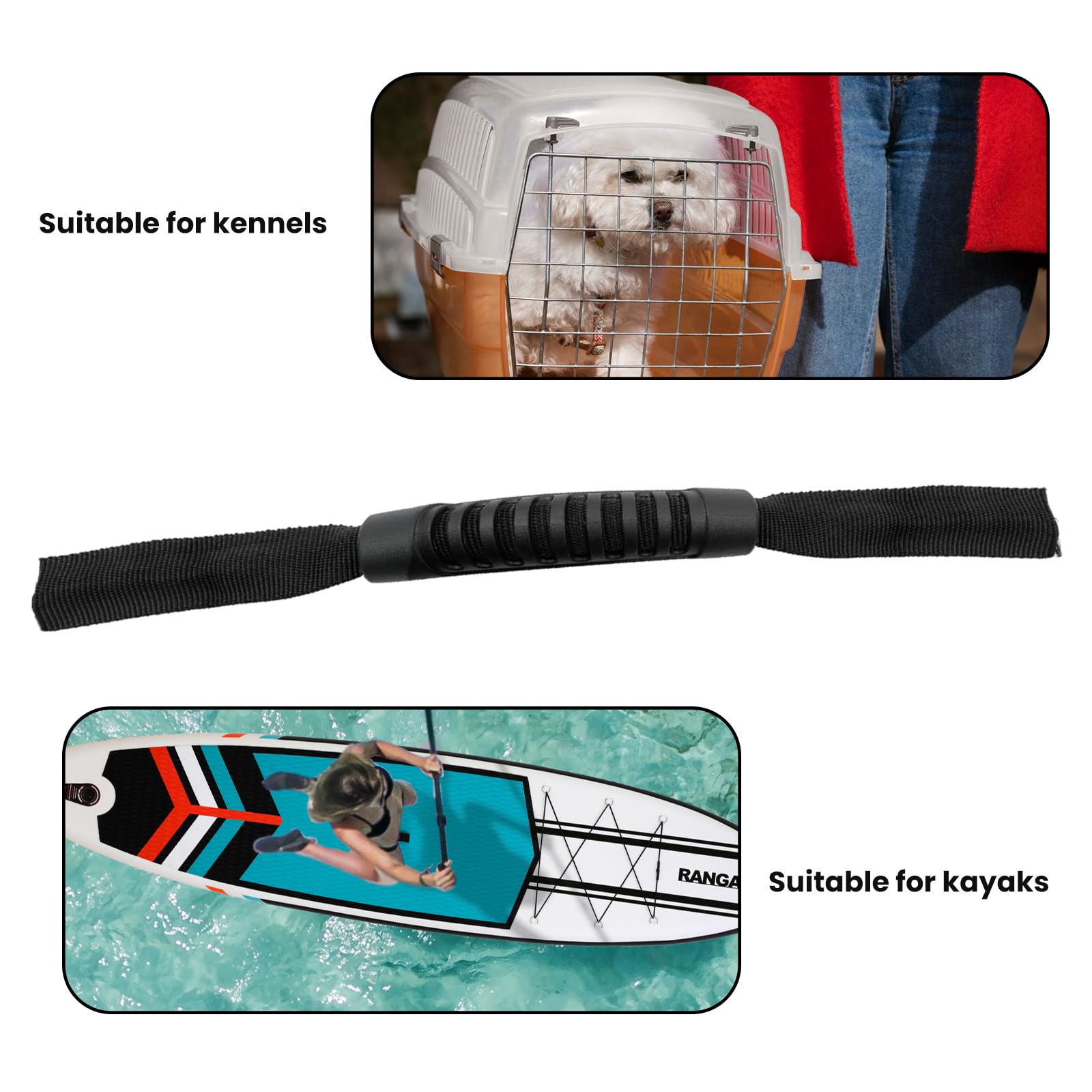 Antrader 1Pcs Marine Durable Rubber Nylon Handle, Replacement Accessory Kit for Kayak, Canoe or Suitcase Luggage