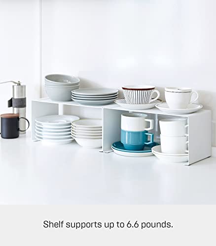 Yamazaki Home Tower Stackable Alloy Steel Kitchen Rack – Storage Organizer Counter Shelf White Small