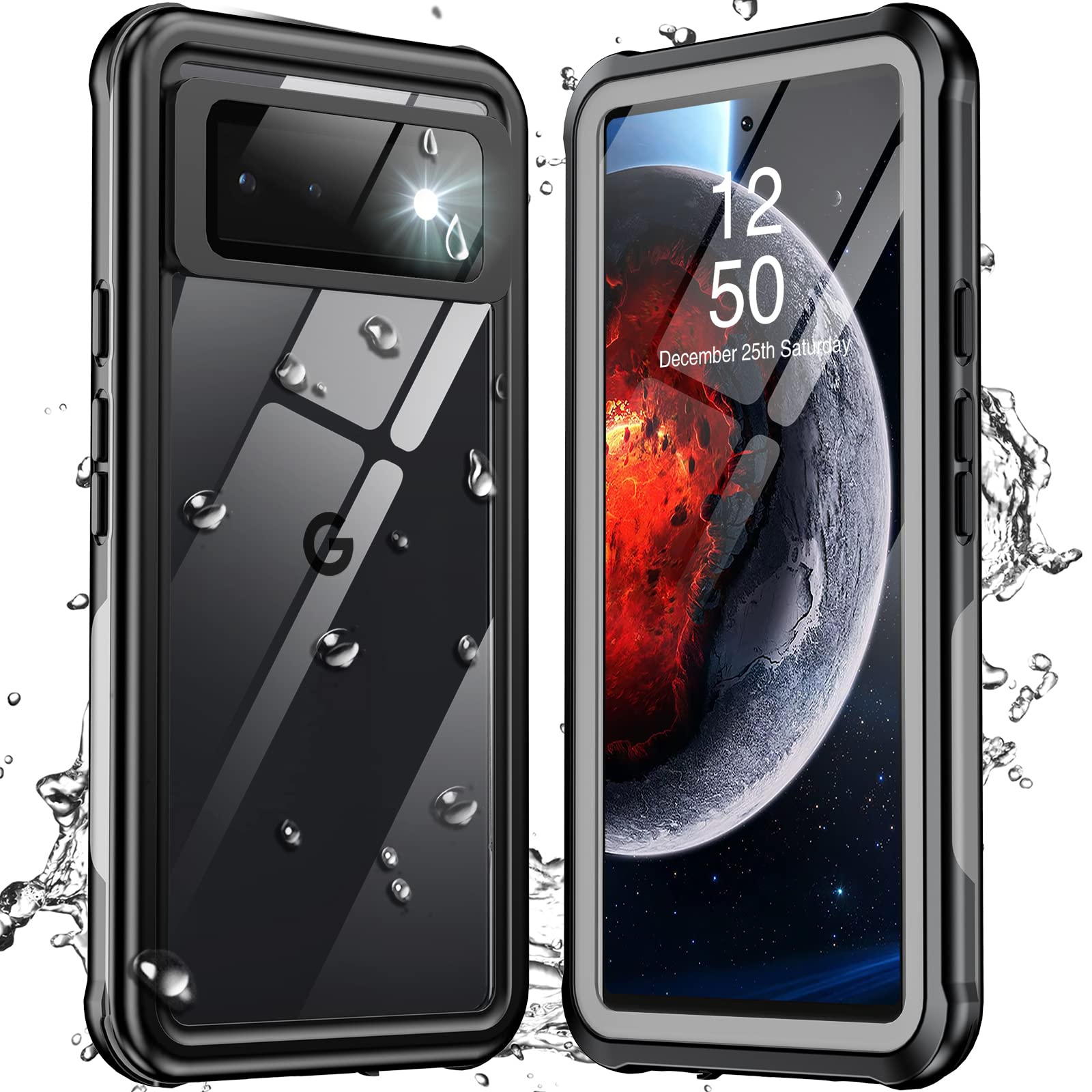 ANTSHARE for Google Pixel 6 Case Waterproof, Pixel 6 Case with Built in Screen Protector Heavy Duty Protective Shockproof IP68 Underwater Clear Case for Google Pixel 6 5G