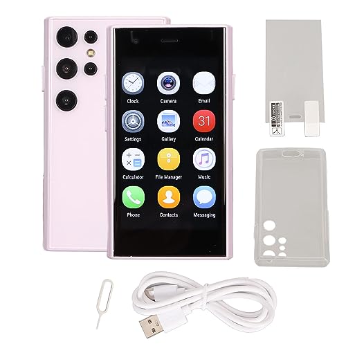 banapoy SOYES S23 Pro Mini Smartphone, 3.0 Inch 3D Glass Ultra Thin WiFi 2GB RAM 16GB ROM 0.3MP Front 2MP Rear Camera 3G Pocket Cell Phone for Android 8.1 (Purples)