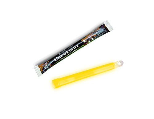 Cyalume Military Grade Yellow Glow Sticks - Premium Bright 6β ChemLight Emergency Glow Sticks with 8 Hour Duration (Bulk Pack of 10 Chem Lights)