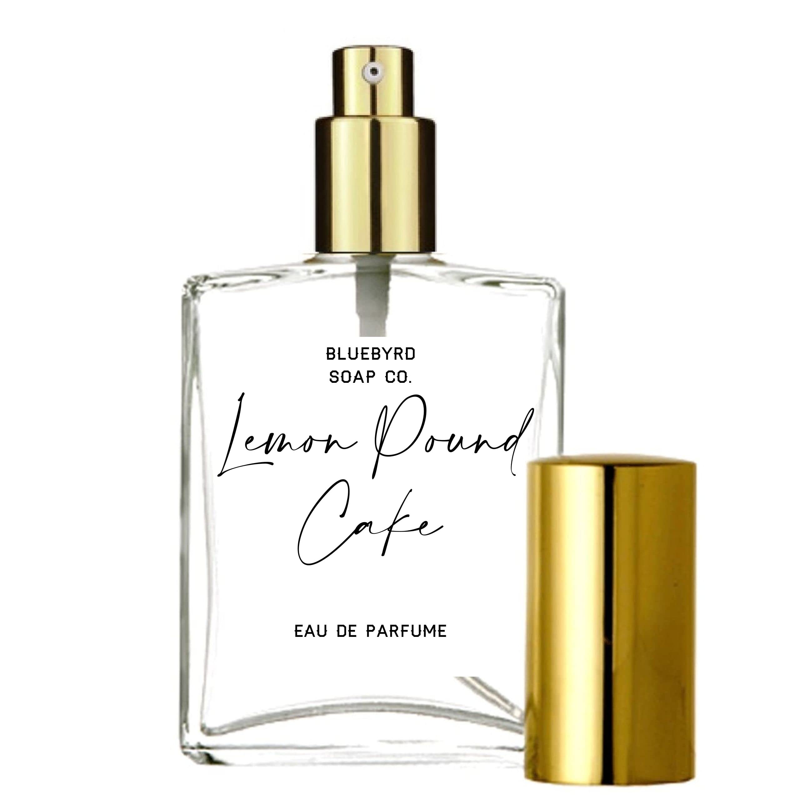 Bluebyrd Soap Co. Lemon Pound Cake Perfume Spray 1 oz. | Uniquely Different Scented Perfumes | Gourmand Fragrances with Notes of Fresh Lemon, Butter, Cake, and Sugar | Sweet Scented Handmade Vegan Perfumes (Lemon Pound Cake, 1 oz)
