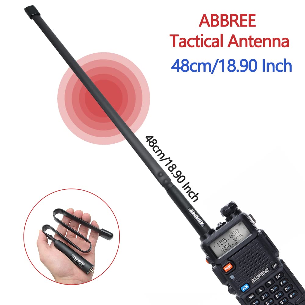 BAOFENG UV-5R Two-Way Radios Powerful Ham CB Radio 3800 mAh Extend Battery Portable Walkie Talkies with ABBREE 18.89inch Tactical Antenna