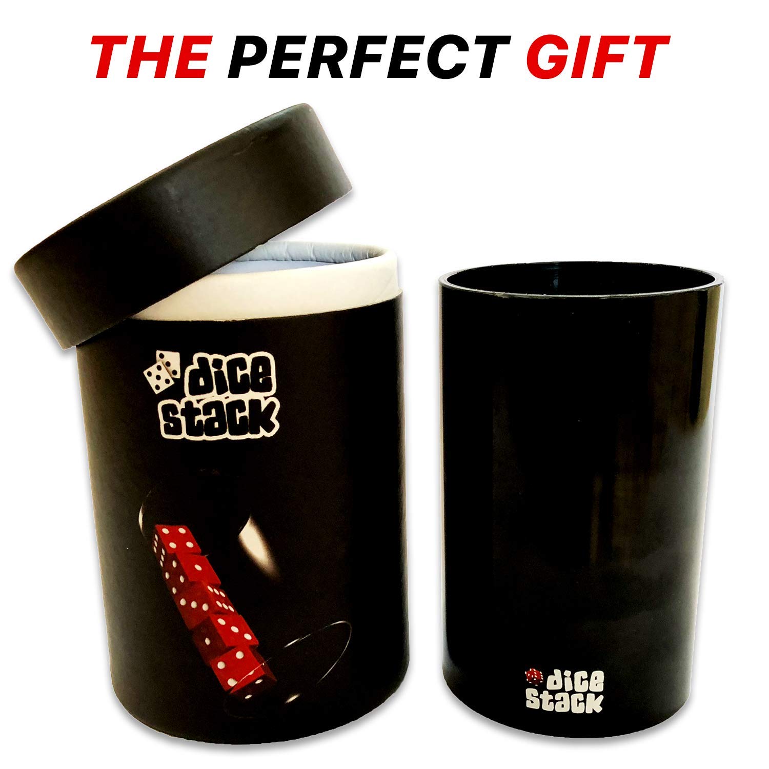 Dice Stacking Cup Set - Professional Straight Cups with 4 Razor Edges 19mm Real Casino Dice in a Box - Accessories - Magic Tricks - Green