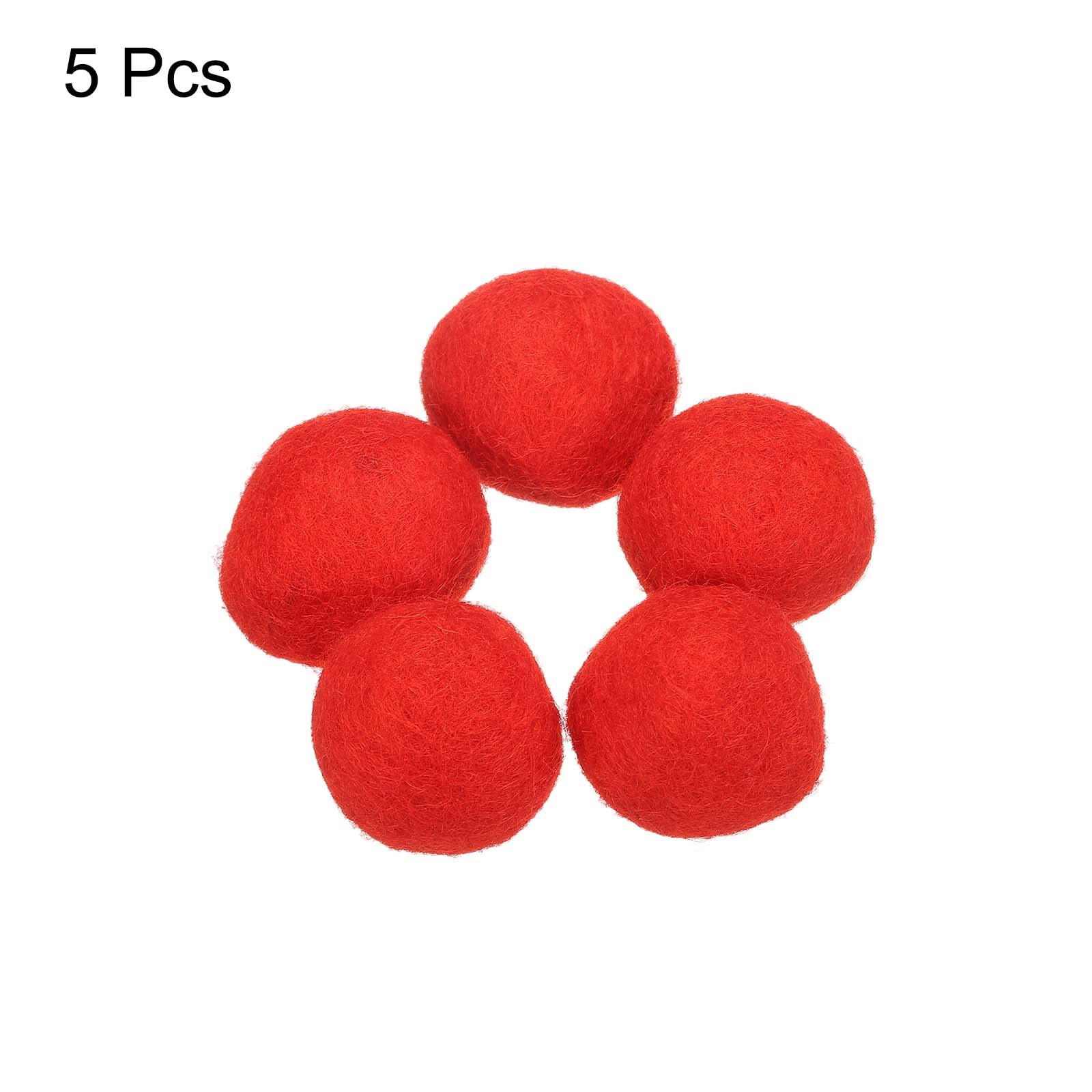 PATIKIL Wool Felt Balls Beads Wool Felting Pom 3cm 30mm Red for Home Crafts Handcrafts Project DIY Pack of 5