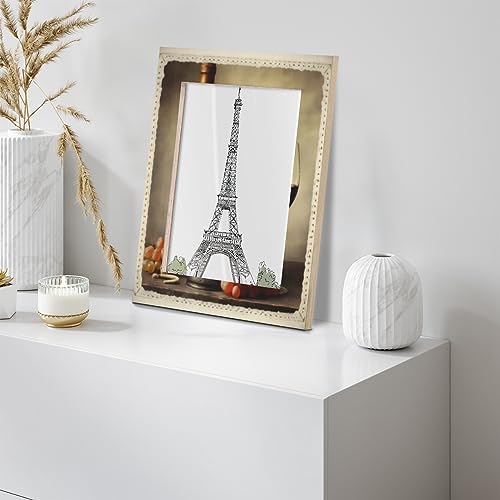 Bardic 5x7 Picture Frames, Red Wine Glass Wooden Photo Frame Fits 4x6 with Mat or 5x7 Without Mat Photo Frames for Wall Mounting or Tabletop Display for Home Gallery Decor