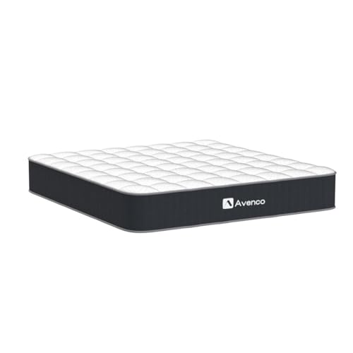 Avenco Full Mattress, 10 Inch Medium Firm Innerspring Mattress, Full Size Hybrid Mattress in a Box with Anti-Pilling Fabric, Pain Relief, CertiPUR-US, 10 Years Support
