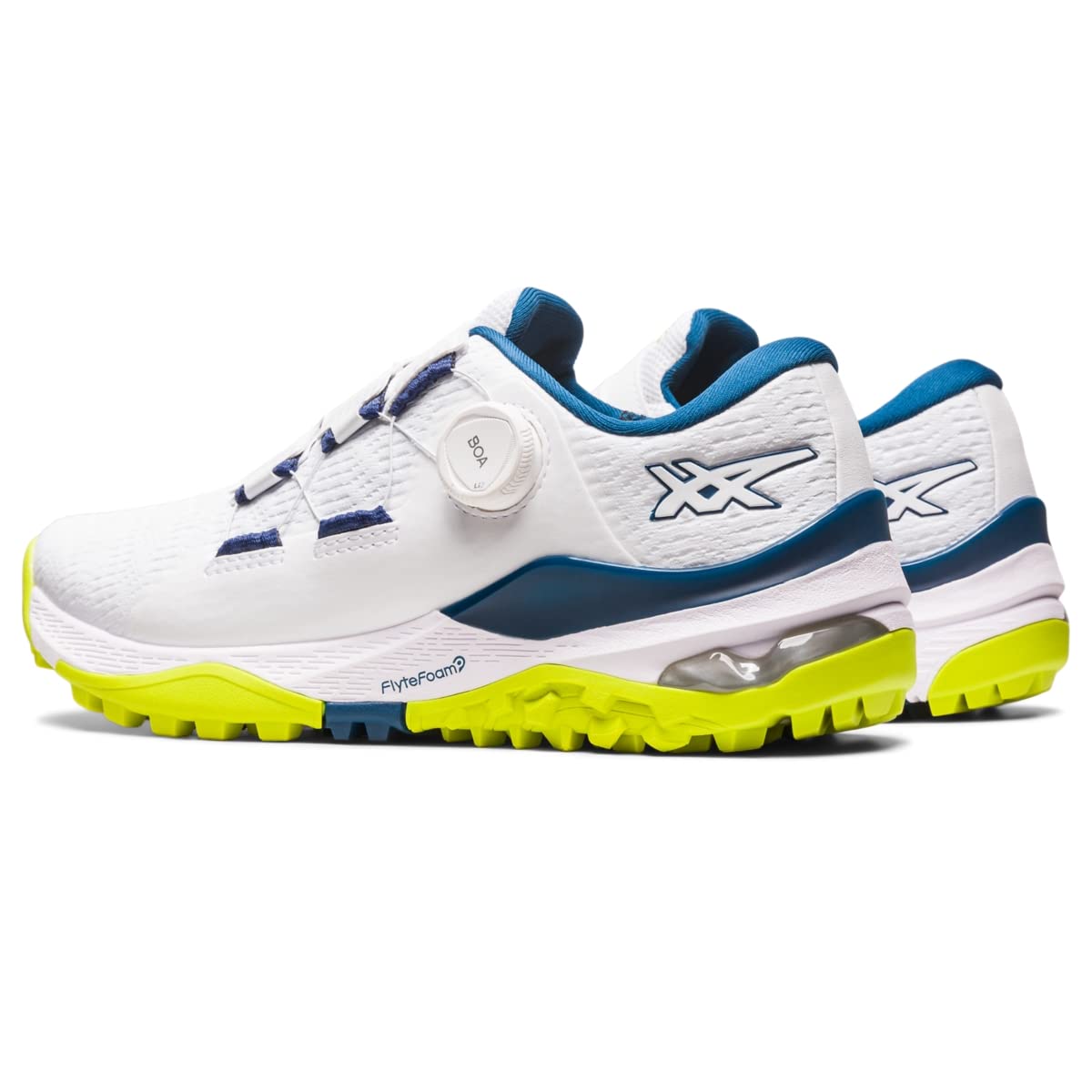 ASICS Men's Gel-Kayano ACE BOA Golf Shoes, 10.5, White/MAKO Blue