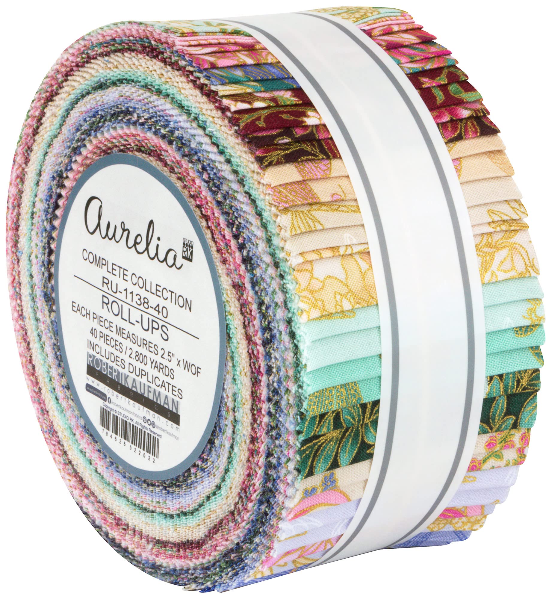 Aurelia Roll Up 40 2.5-inch Strips Jelly Roll Robert Kaufman Fabrics RU-1138-40