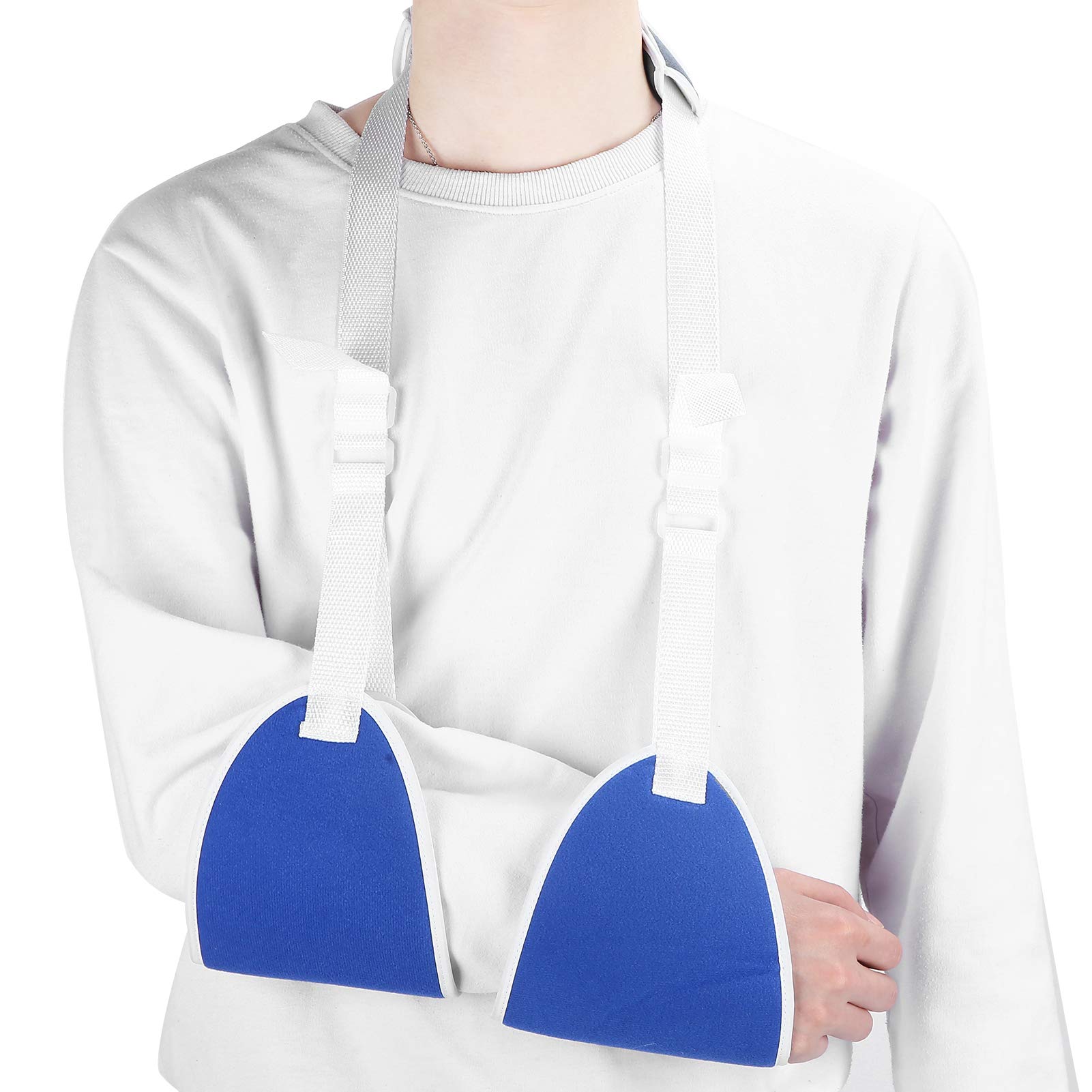 Arm Sling, Shoulder Abduction Sling Black Nylon Mesh for Shoulder Joint Inflammation for Postoperative for Shoulder Joint Injury for Arm Fracture(Blue)