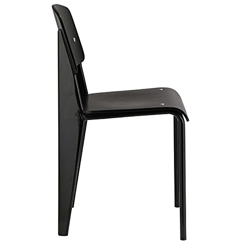 Modway Cabin Modern Wood and Metal Kitchen and Dining Room Chair in Black