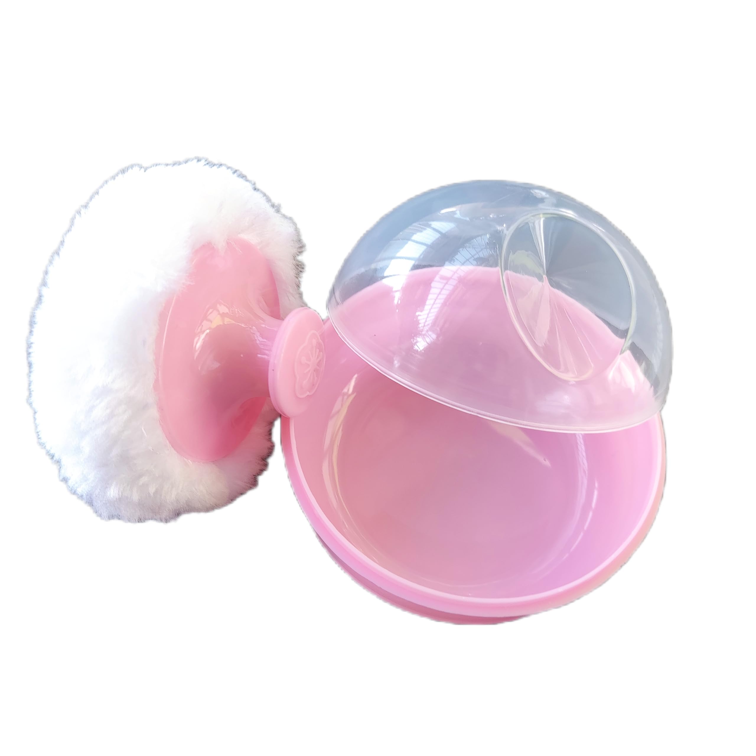 Baby Powder Puff Plush Box Container Baby Powder Container (Pink)