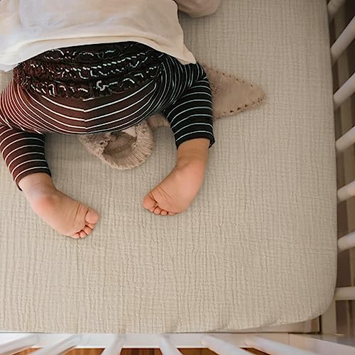 lulumoon Mini Crib Sheets Muslin: Pack and Play Sheets for Boys and Girls - Cotton Fitted Crib Sheet for Pack N Play Mattress and Playard 2Pack 24"x38"